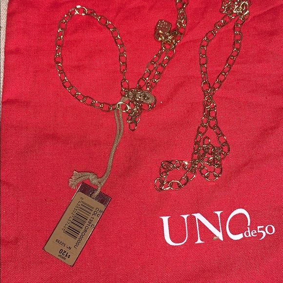 UNO de 50 | Jewelry | Nwt Uno De 5 Gold Chain W Charm 34 L | Poshmark